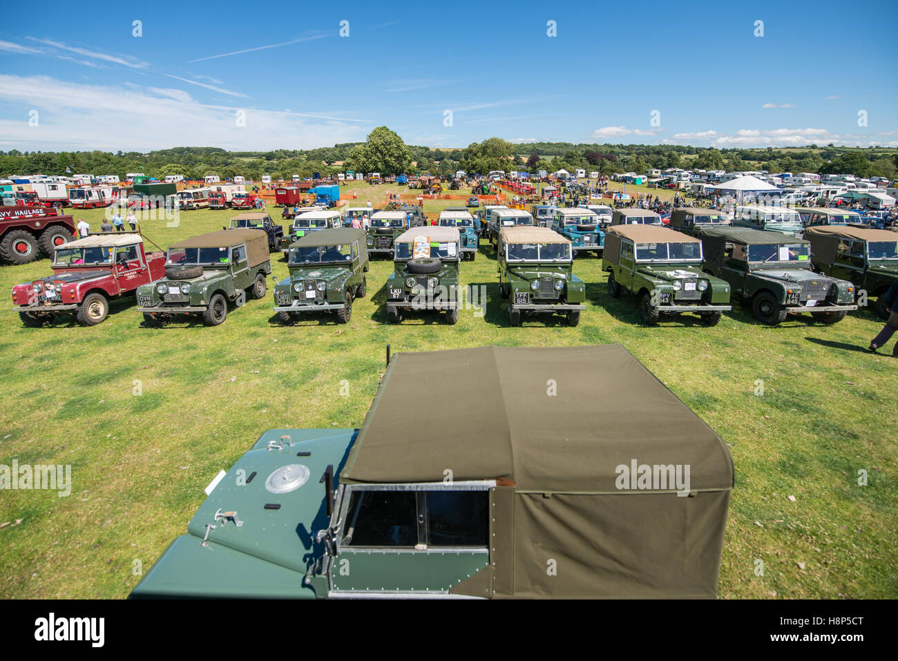 England, Yorkshire - Land Rovers being shown at the Masham Steam Rally ...