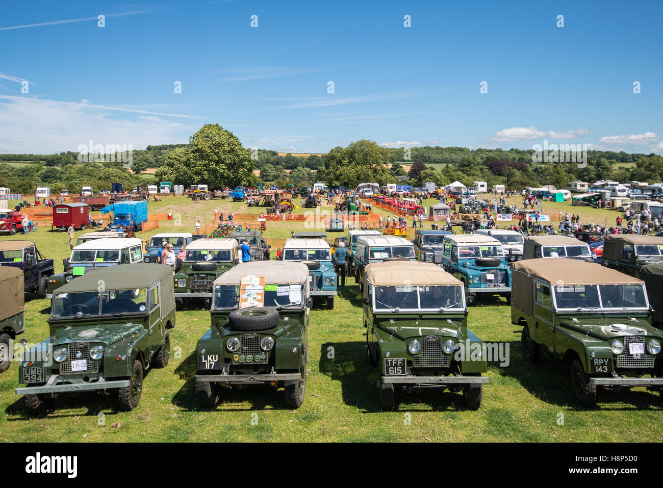 England, Yorkshire - Land Rovers being shown at the Masham Steam Rally ...