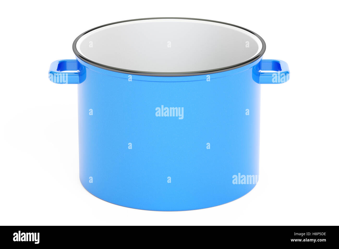 Blue cooking pot, 3D rendering isolated on white background Stock Photo ...