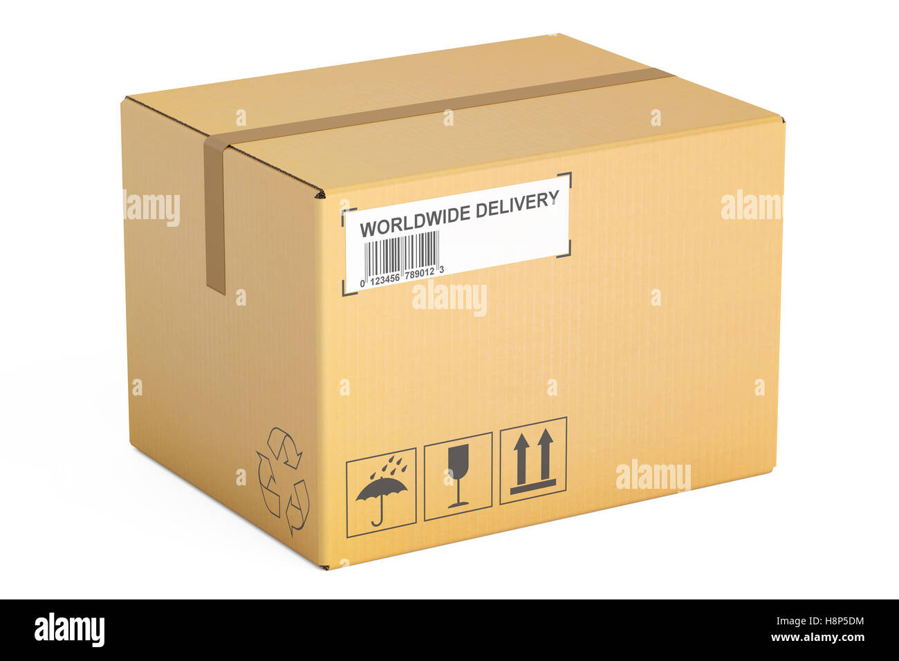 Delivery Cardboard Box, 3D rendering isolated on white background Stock ...