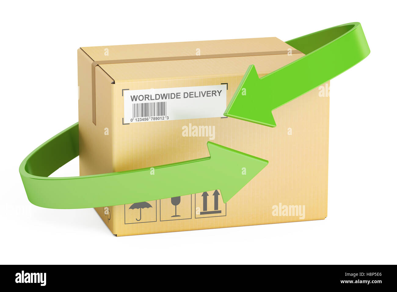 shipping and delivery concept, 3D rendering isolated on white ...