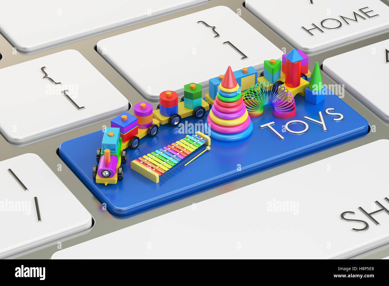 Toys keyboard button, 3D rendering Stock Photo - Alamy