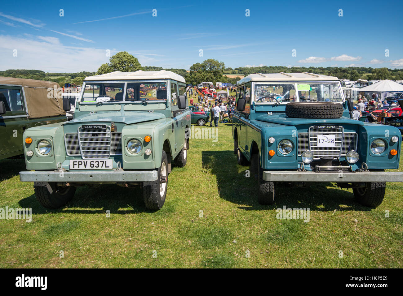 England, Yorkshire - Land Rovers being shown at the Masham Steam Rally ...