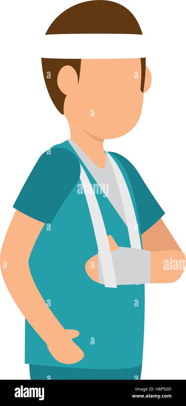 Person with broken hand vector illustration design Stock Vector Image ...