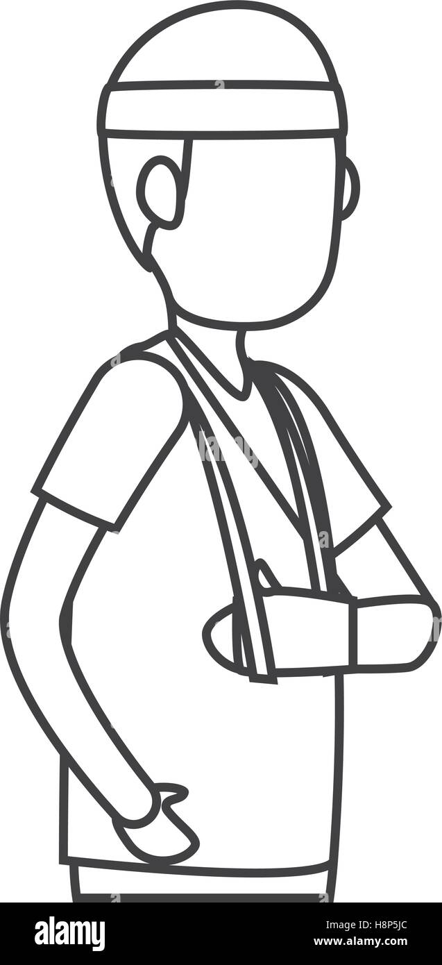 Person with broken hand vector illustration design Stock Vector Image ...