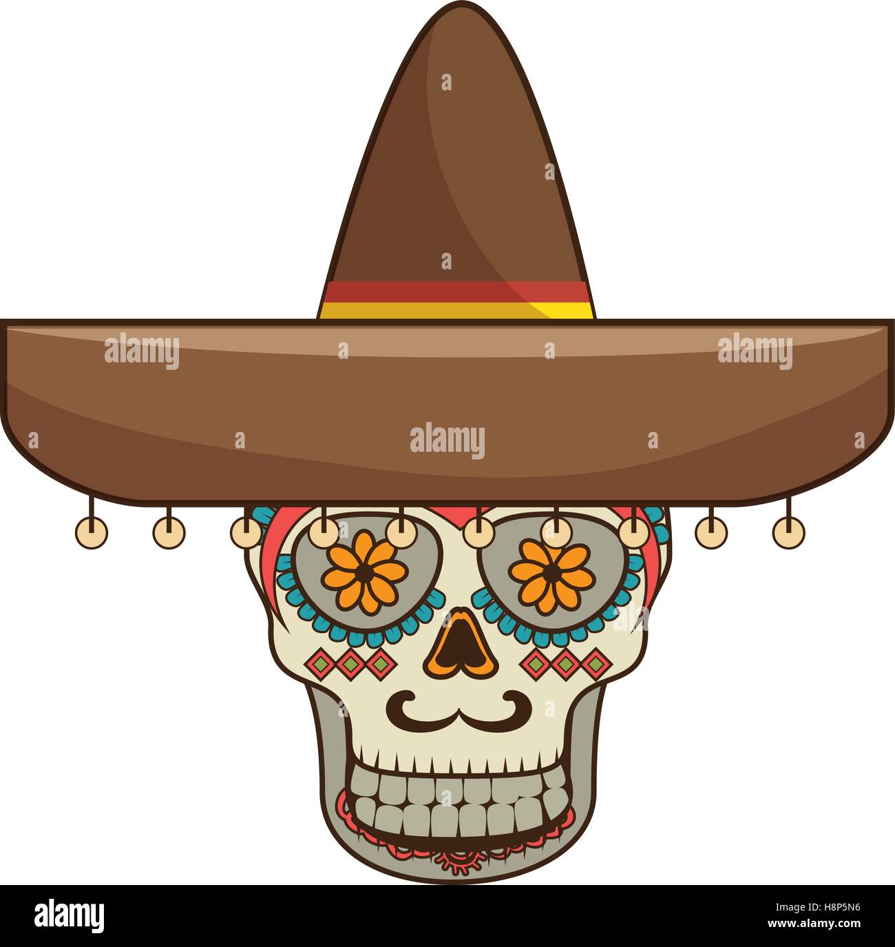 skull mask mexican culture vector illustration design Stock Vector ...