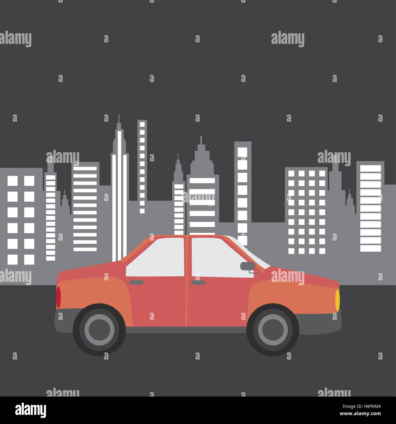 car sedan city background design vector illustration eps 10 Stock ...
