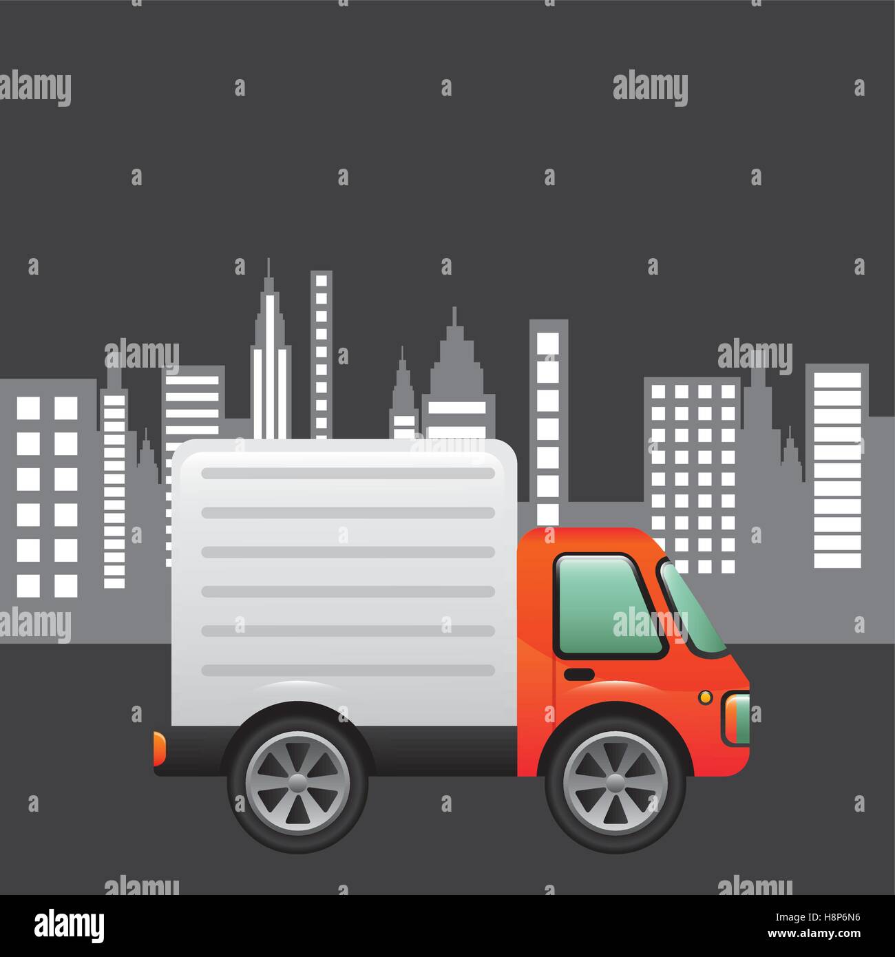 delivery car city background design vector illustration eps 10 Stock ...
