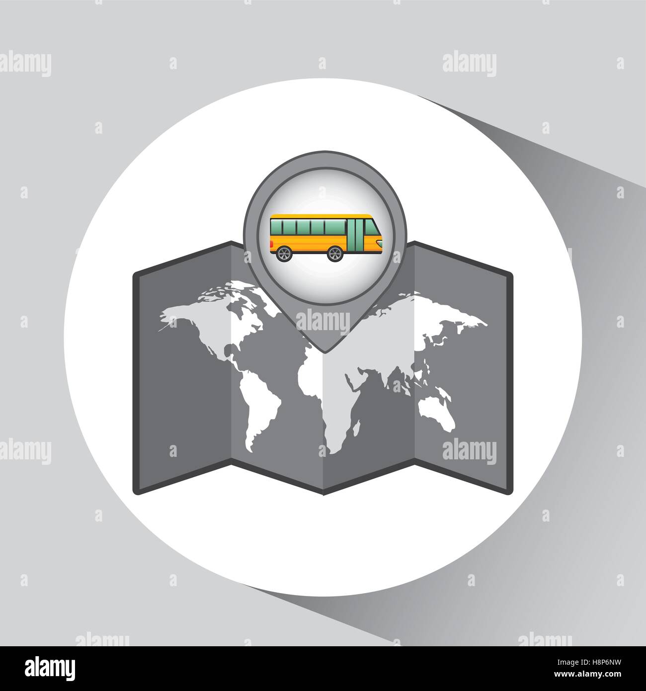 school bus yellow map pointer design vector illustration eps 10 Stock ...