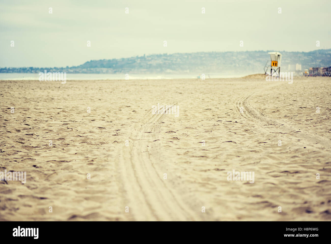 low angle view beach view. Mission Beach, San Diego, California, USA ...