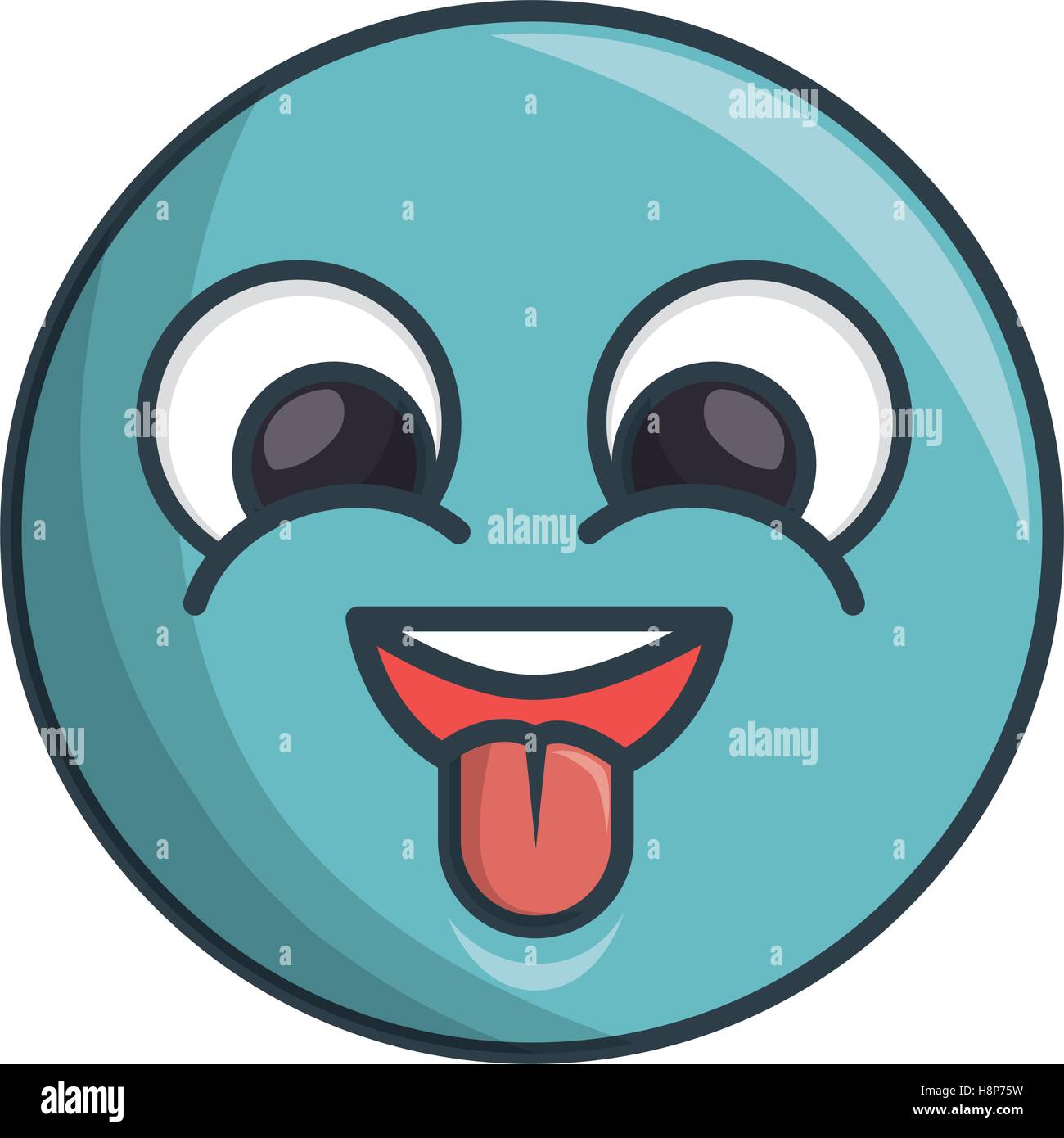 face circle emoticon kawaii style vector illustration design Stock ...