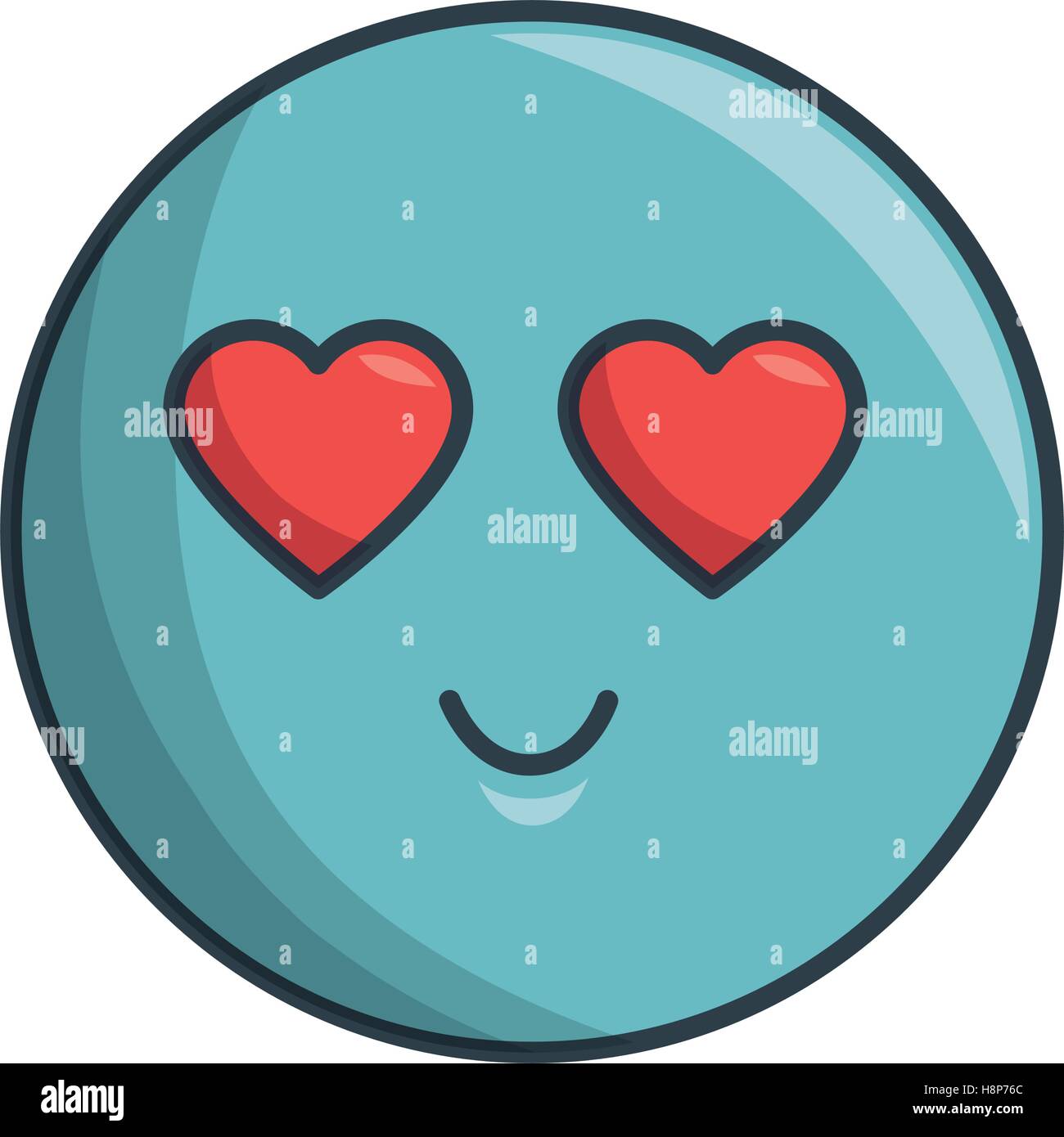 face circle emoticon kawaii style vector illustration design Stock ...