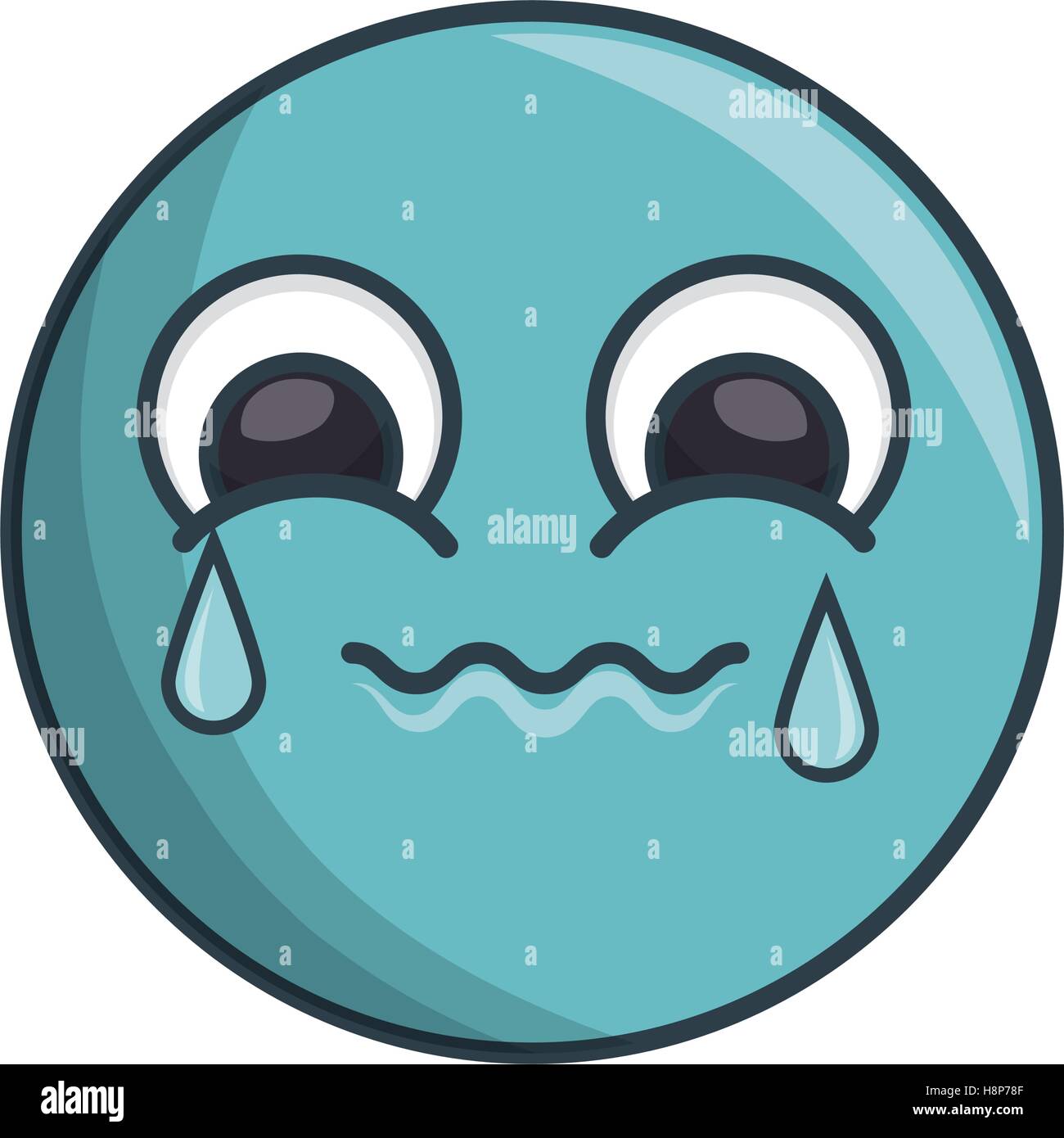 face circle emoticon kawaii style vector illustration design Stock ...