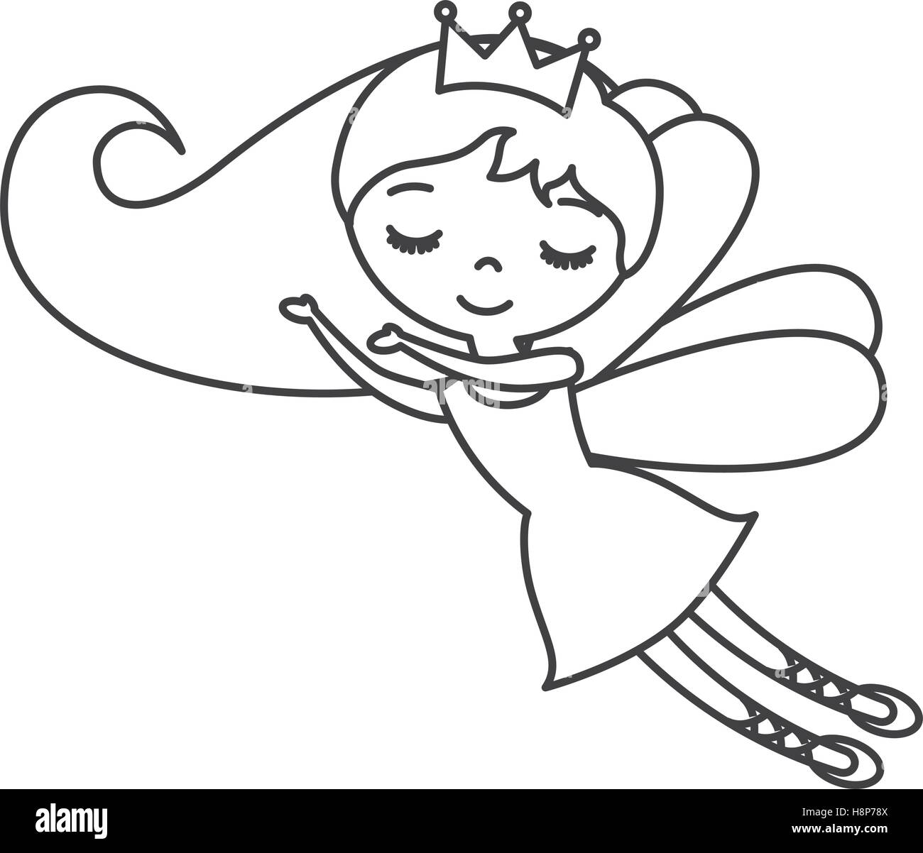 Black And White Fairy Clipart