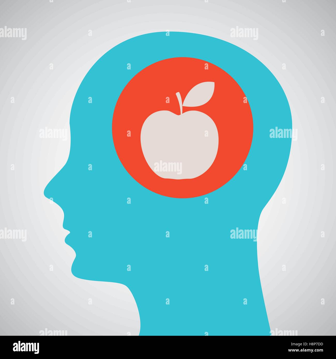 silhouette head apple icon graphic vector illustration eps 10 Stock ...