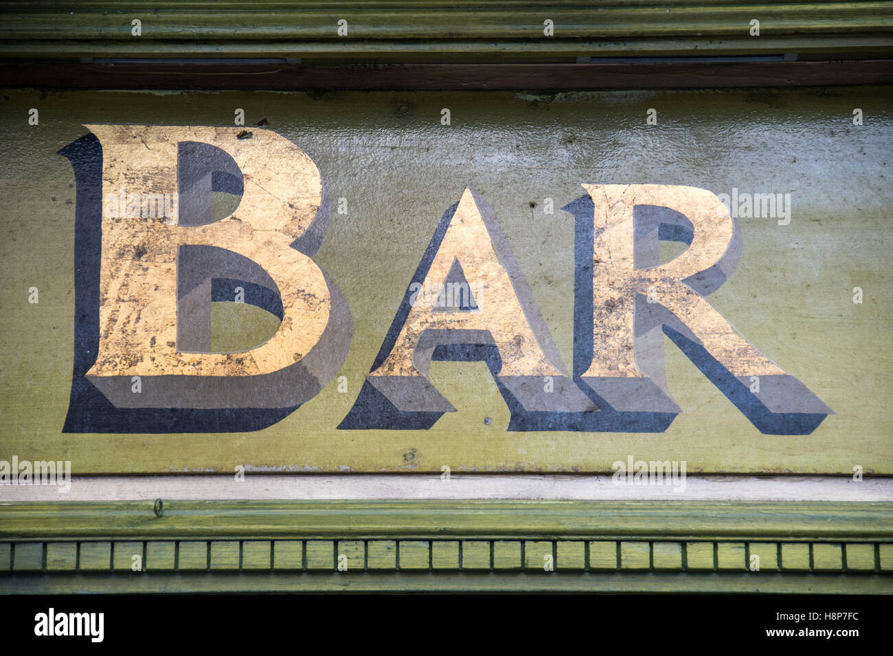 Dublin, Ireland- A bar sign in the city of Dublin, the capitol of the ...