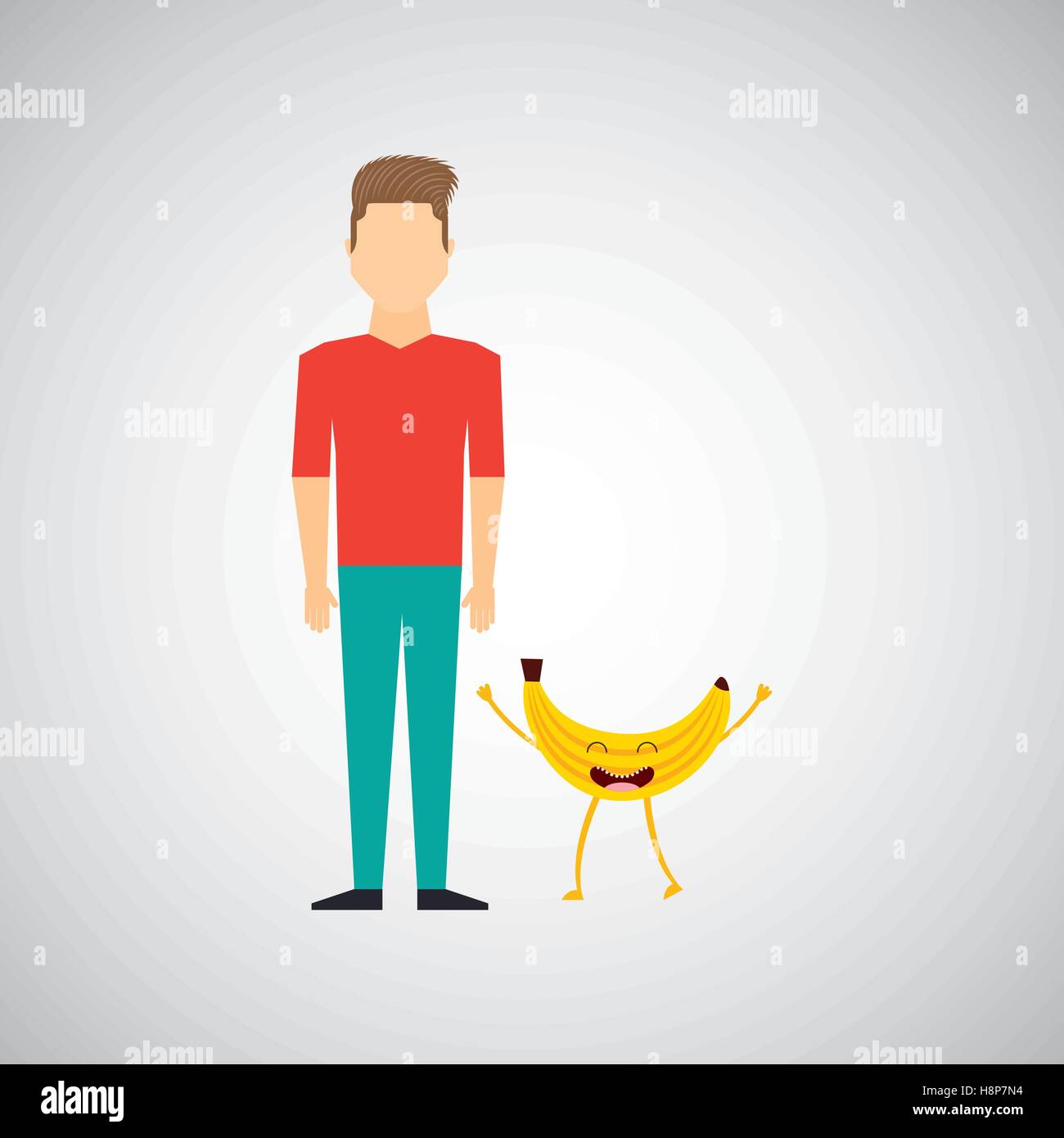 man with cartoon fruit banana vector illustration eps 10 Stock Vector ...