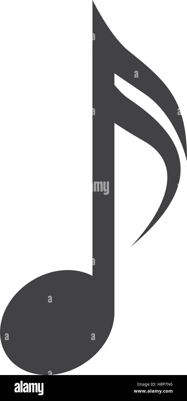 Music note icon. Sound melody pentagram and musical theme. Isolated ...