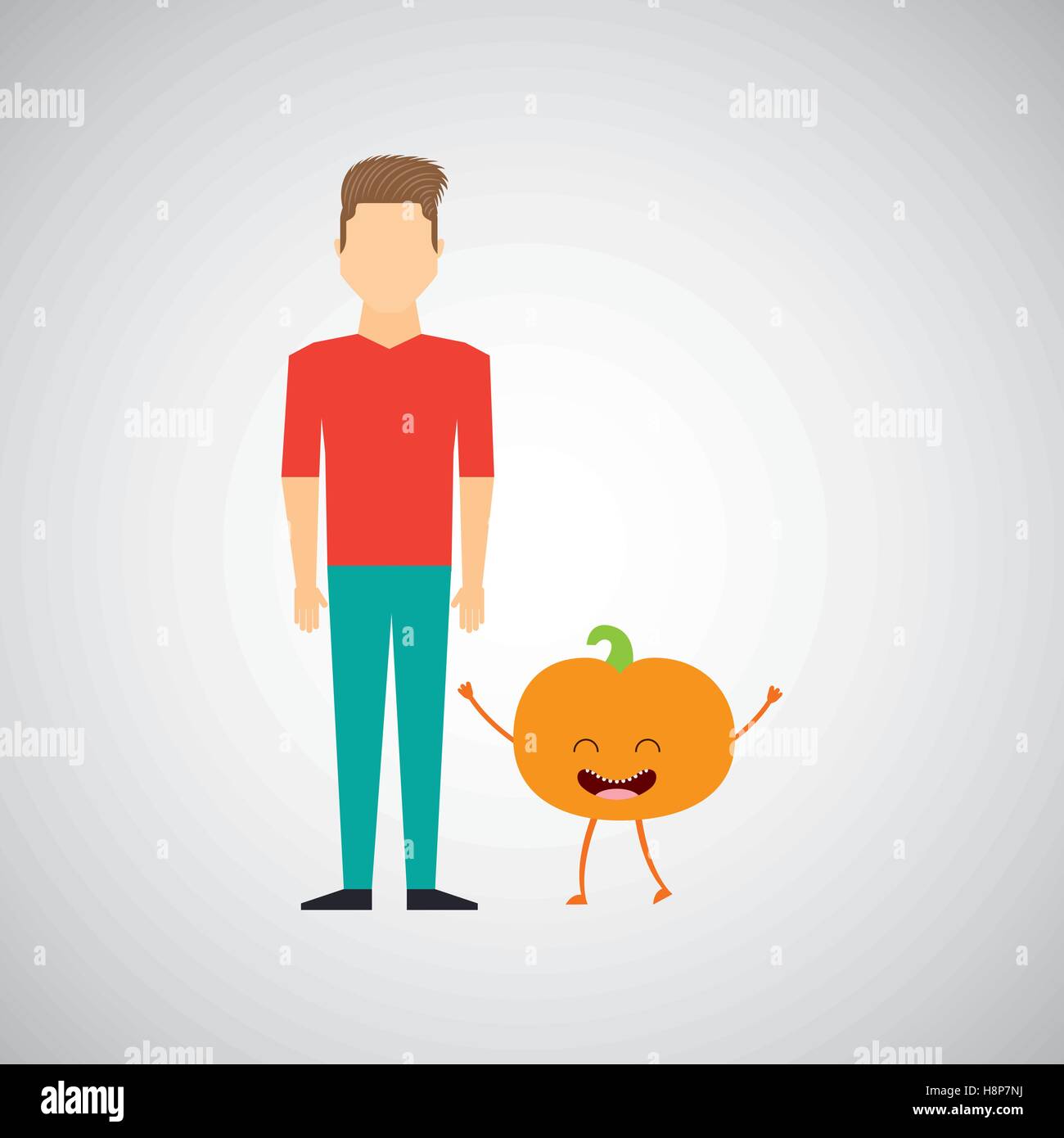 man with cartoon fruit peach vector illustration eps 10 Stock Vector ...