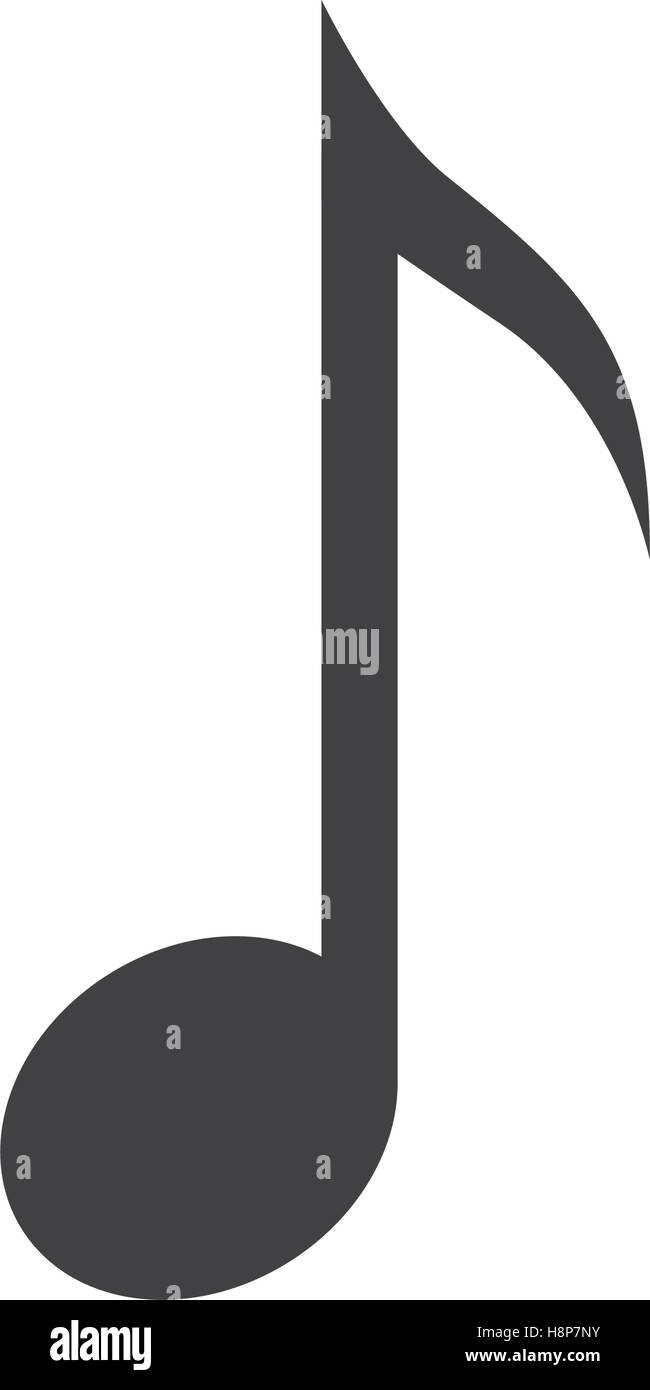 Music note icon. Sound melody pentagram and musical theme. Isolated ...