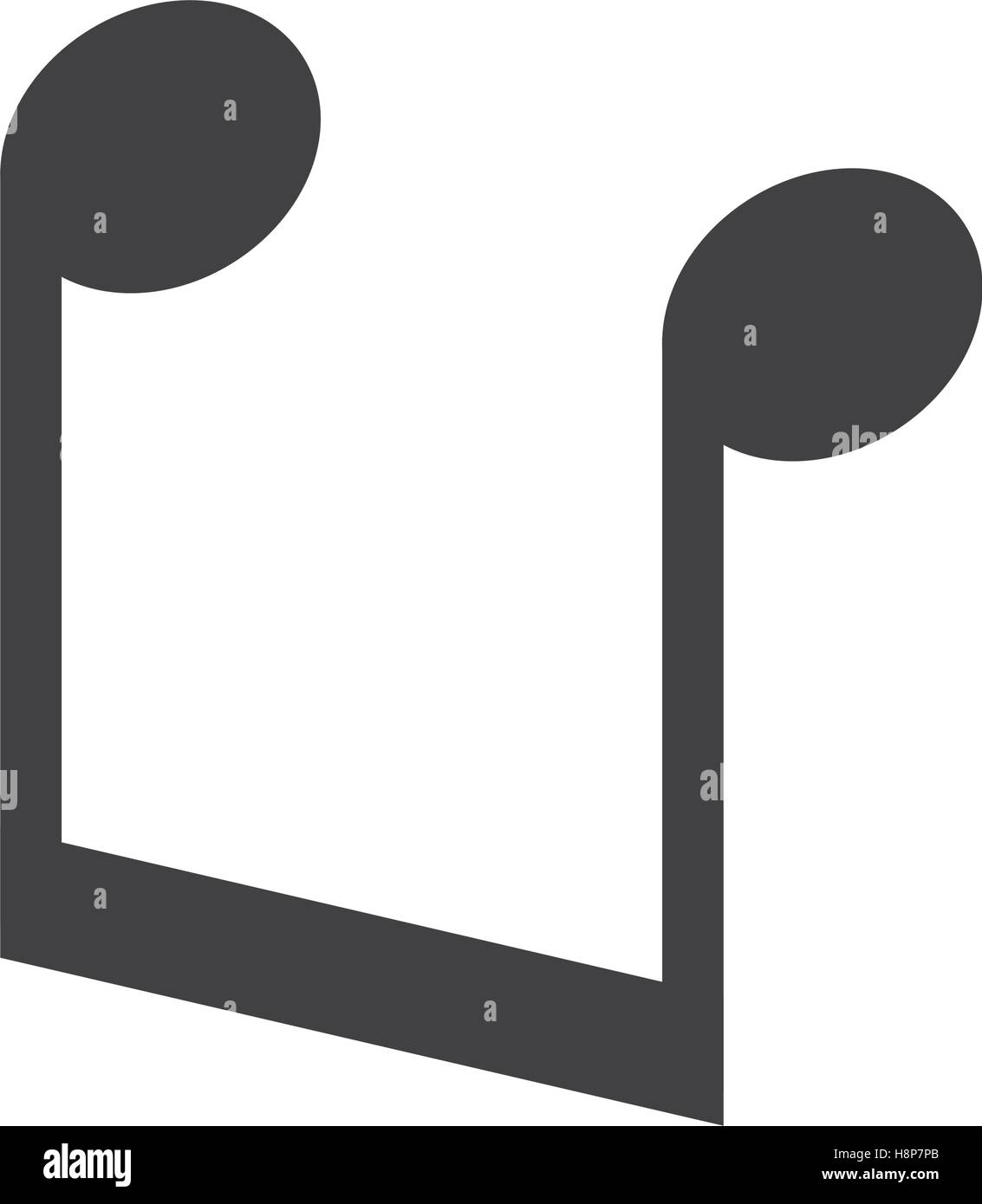 Music note icon. Sound melody pentagram and musical theme. Isolated ...