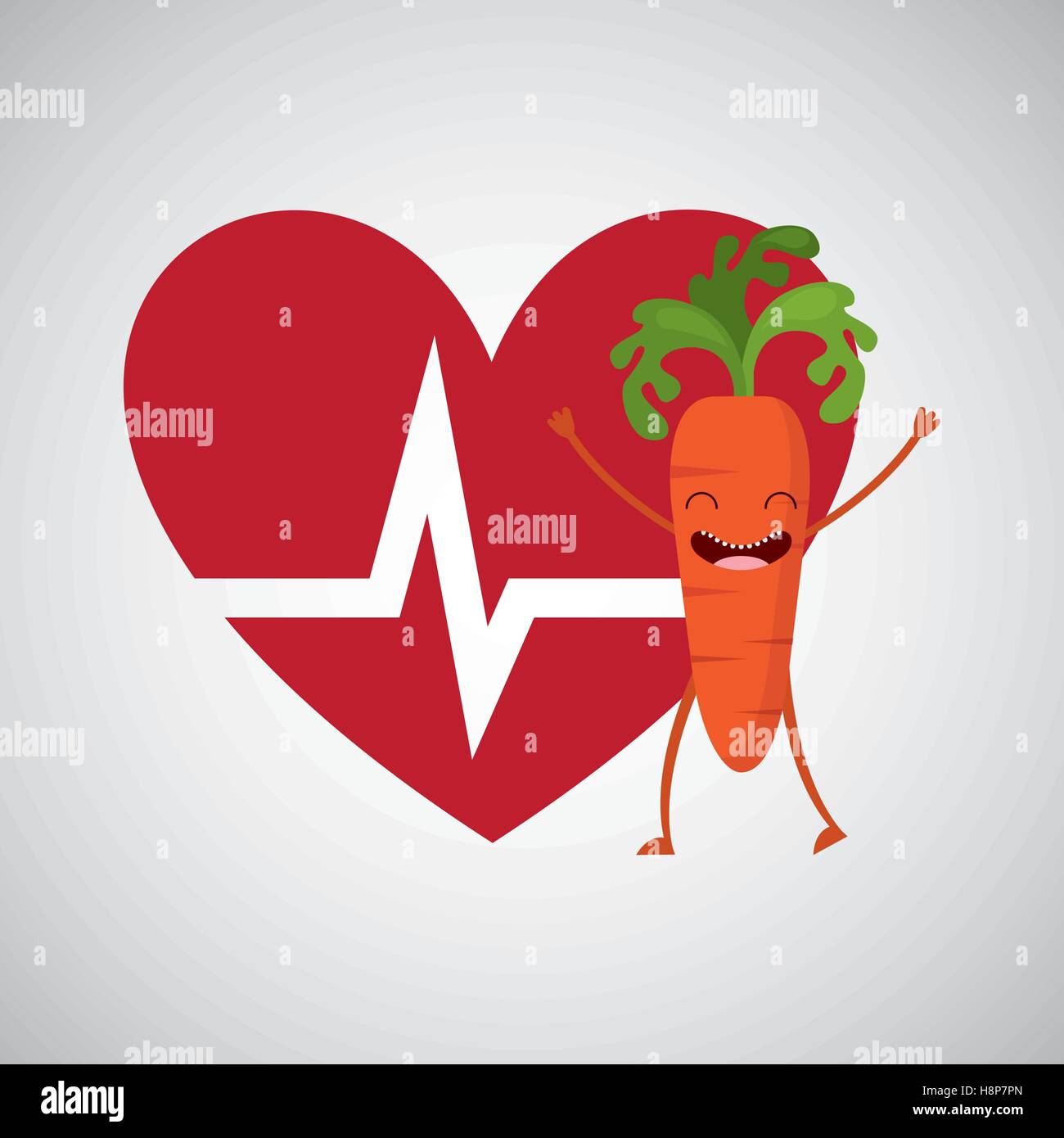 cartoon heart rate carrot vector illustration eps 10 Stock Vector Image ...