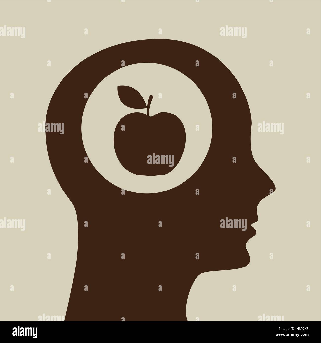 silhouette head apple icon graphic vector illustration eps 10 Stock ...