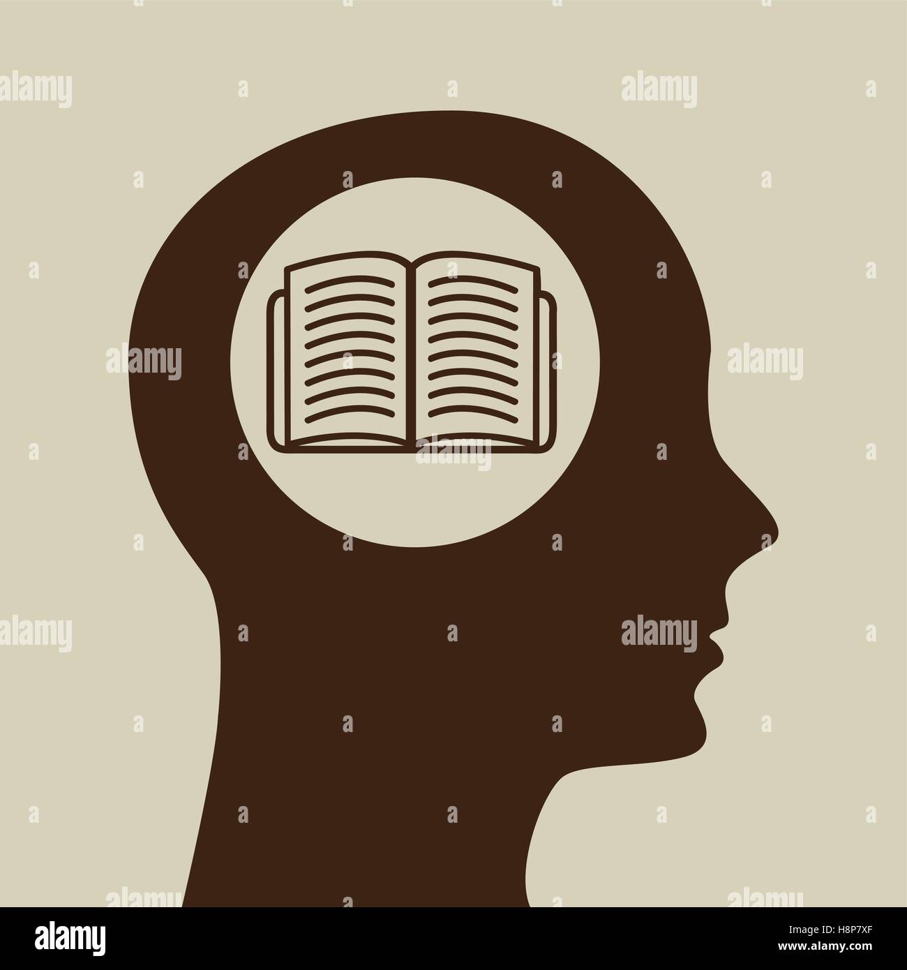 Silhouette head book open hi-res stock photography and images - Alamy