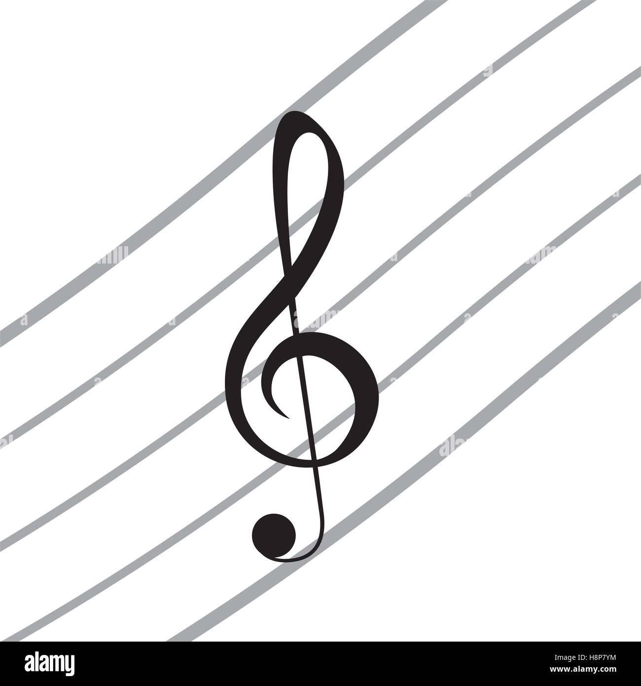Music note icon. Sound melody pentagram and musical theme. Isolated ...