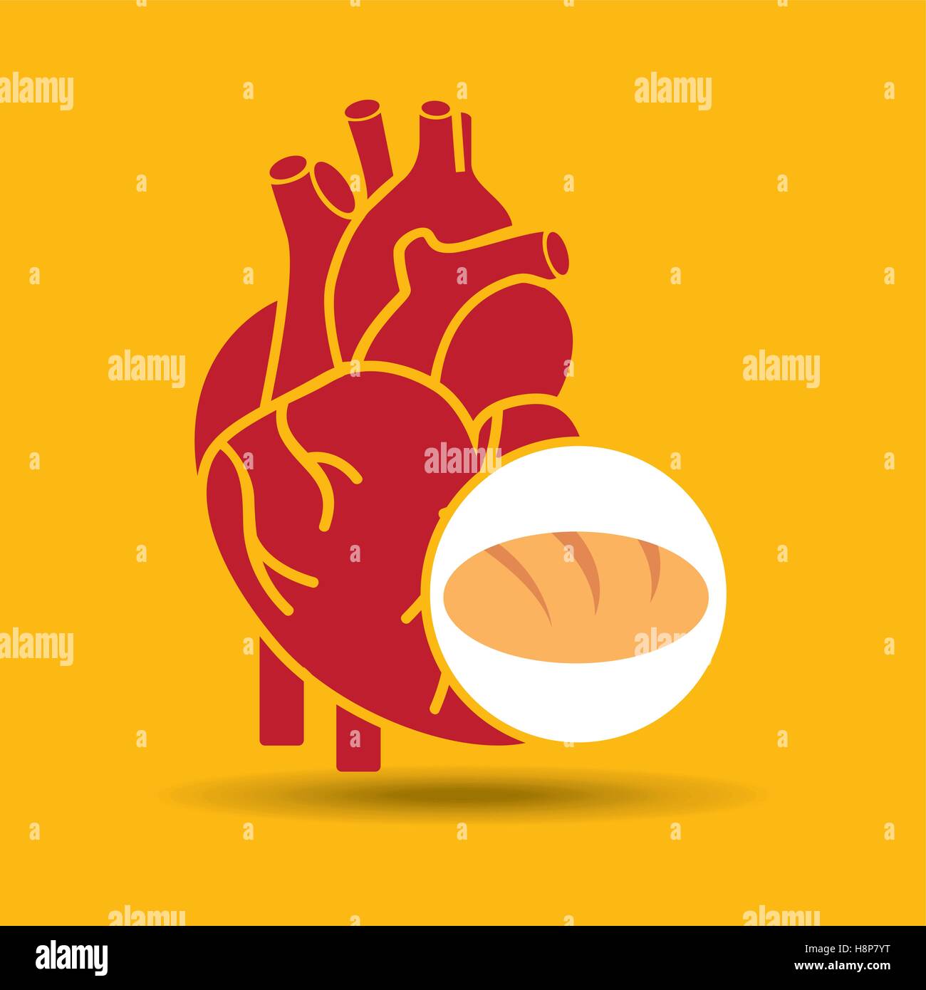 food healthy heart bread concept design icon vector illustration eps 10 ...
