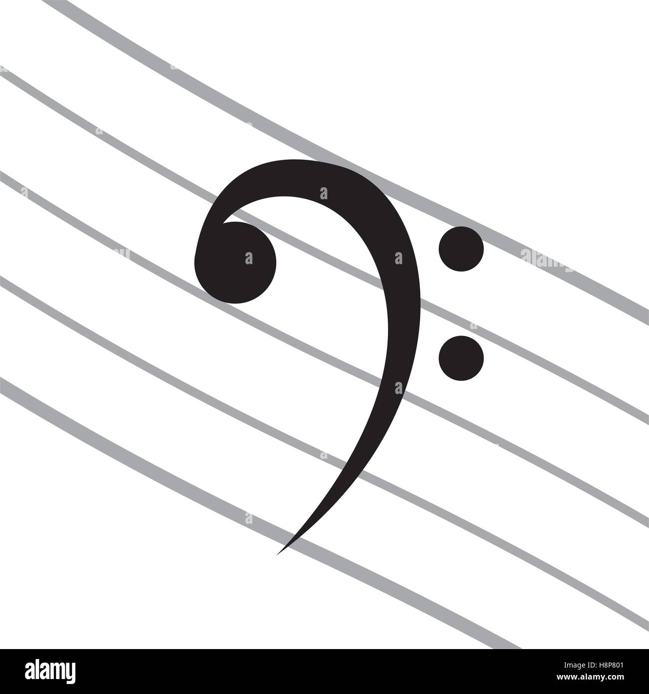 Music note icon. Sound melody pentagram and musical theme. Isolated ...