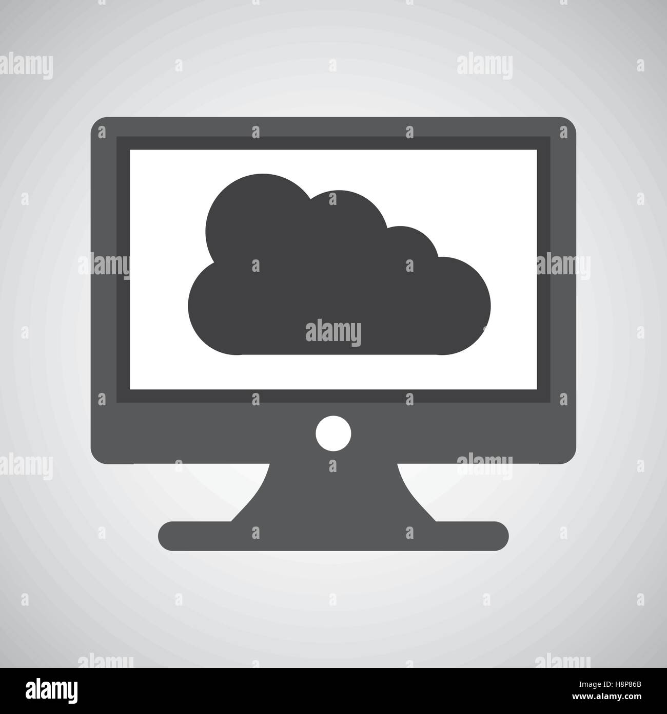 technology monitor pc cloud graphic vector illustration eps 10 Stock ...