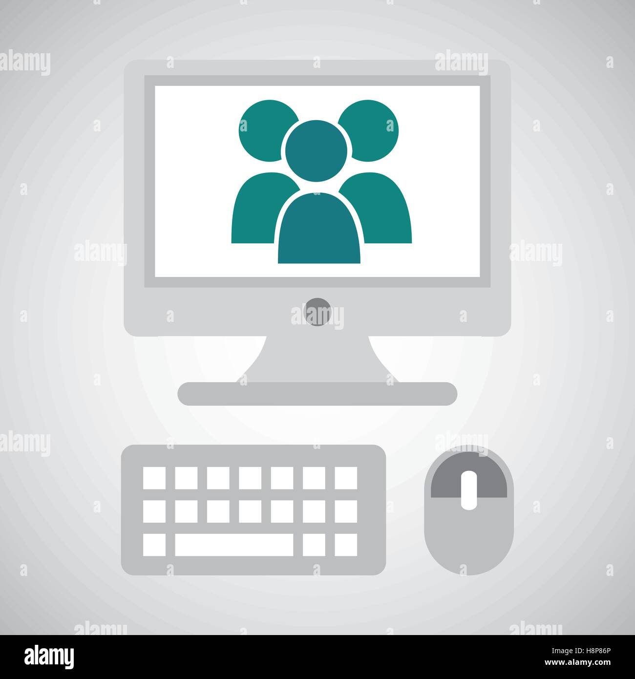 computer network desktop group vector illustration eps 10 Stock Vector ...