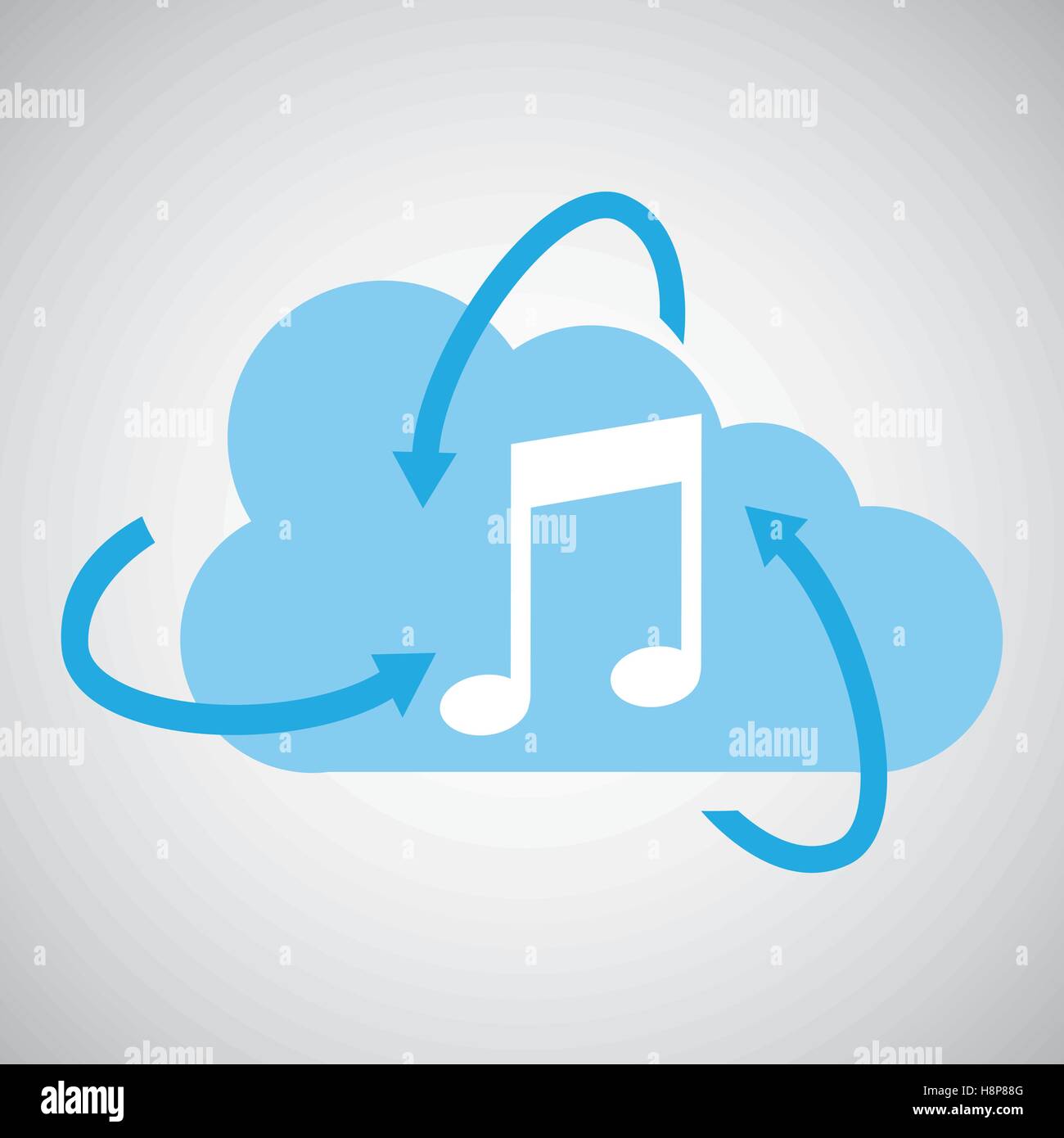 cloud technology media music note icon vector illustration eps 10 Stock ...