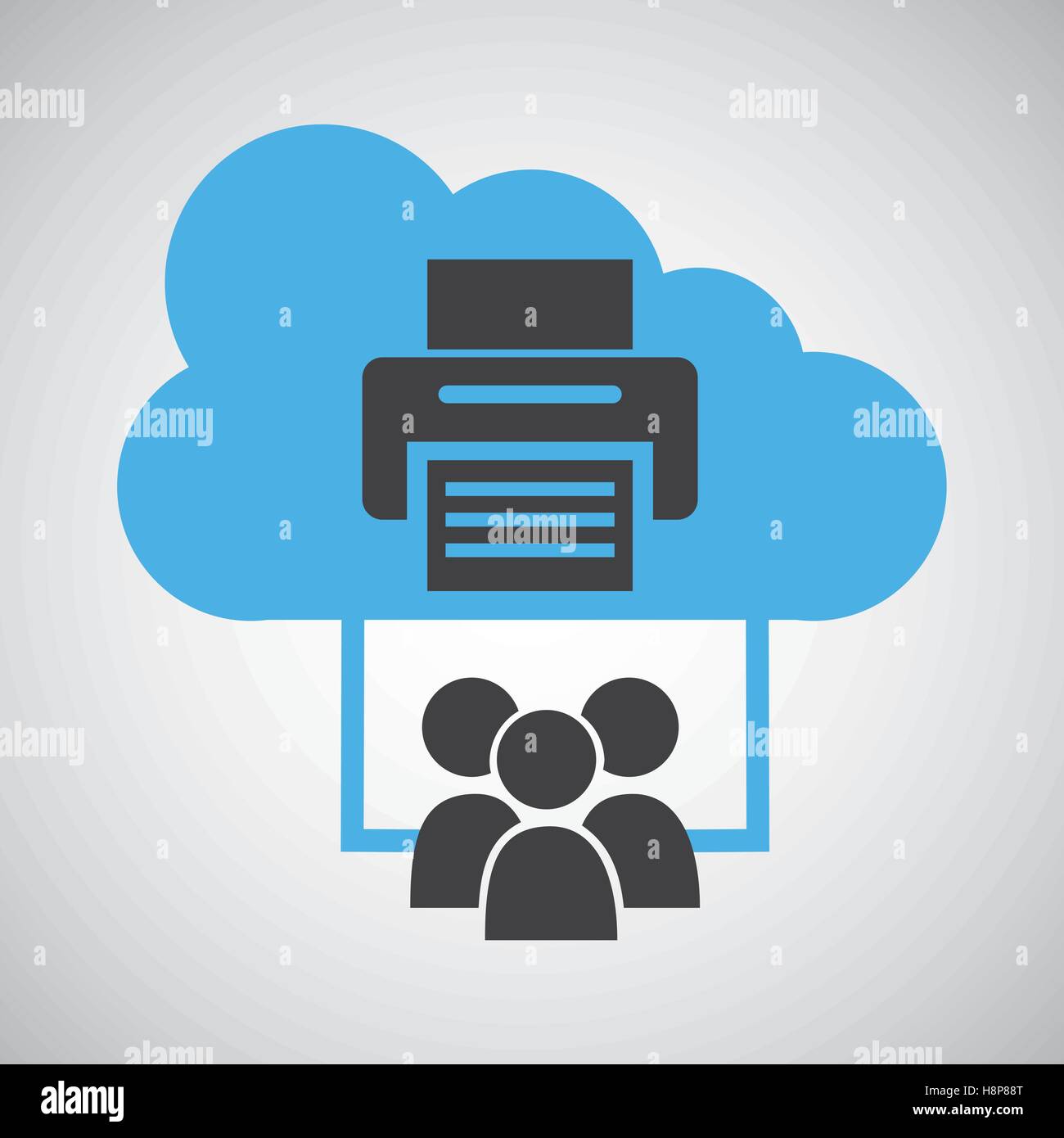 cloud computing service printer device vector illustration eps 10 Stock ...