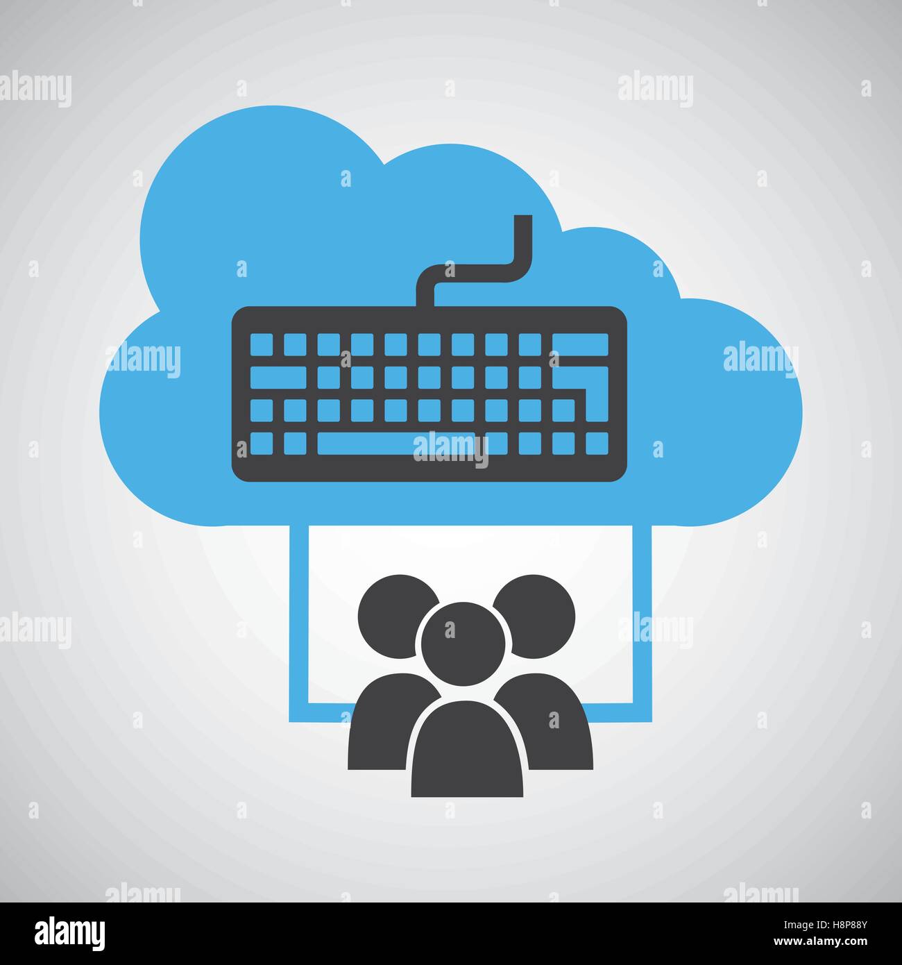 cloud connection social media keyboard vector illustration eps 10 Stock ...