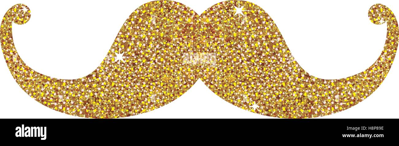 Gold mustache icon. Gentleman man male and style theme. Isolated design ...