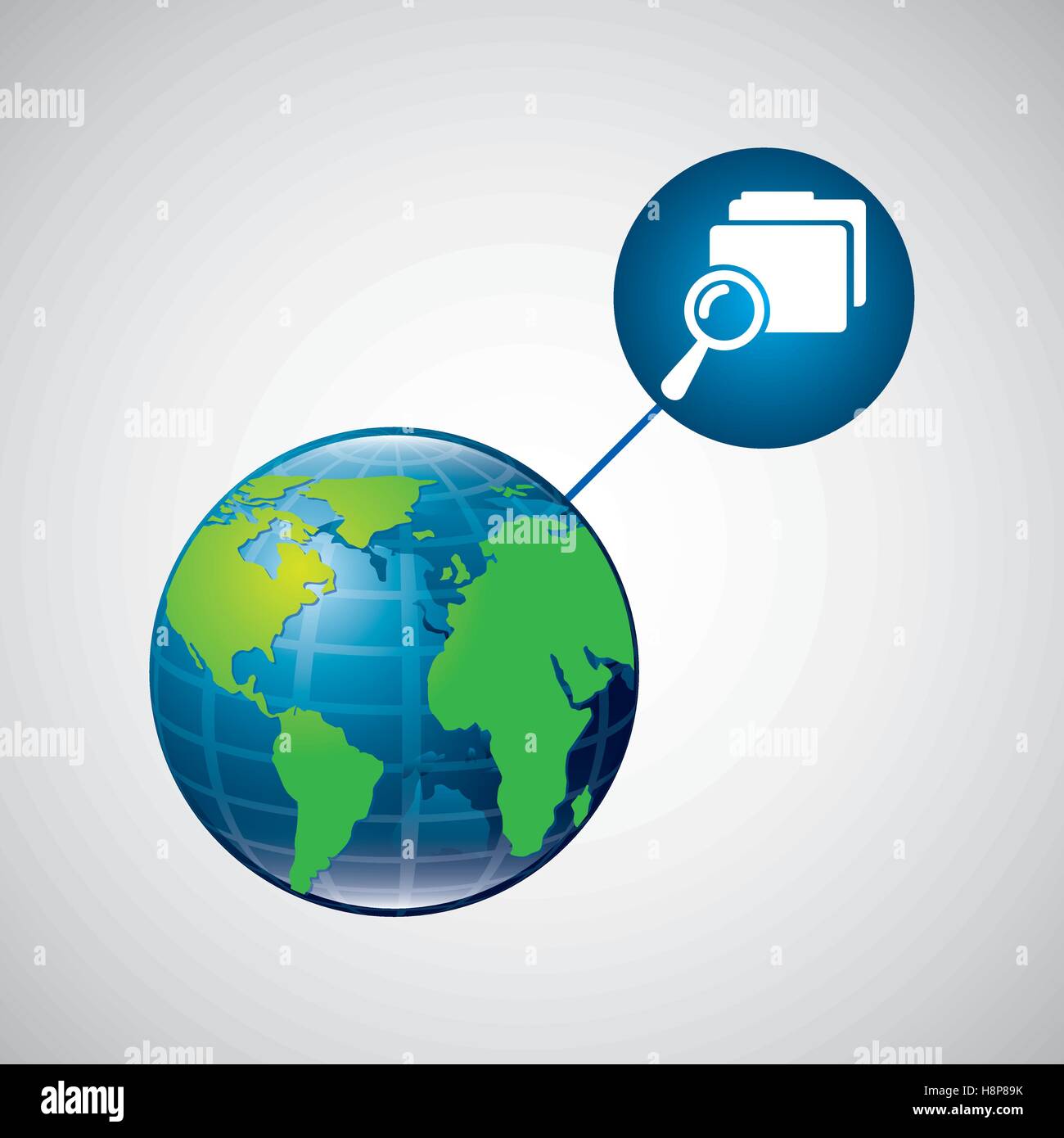 earth global search folder connected media vector illustration eps 10 ...