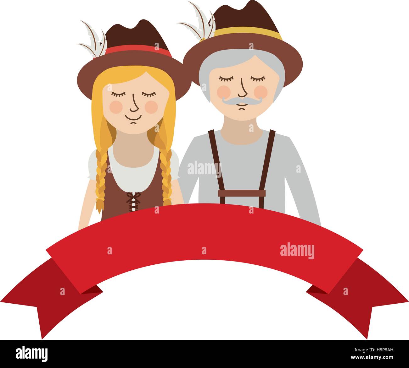 cartoons with traditional cloth icon. Oktoberfest germany culture ...
