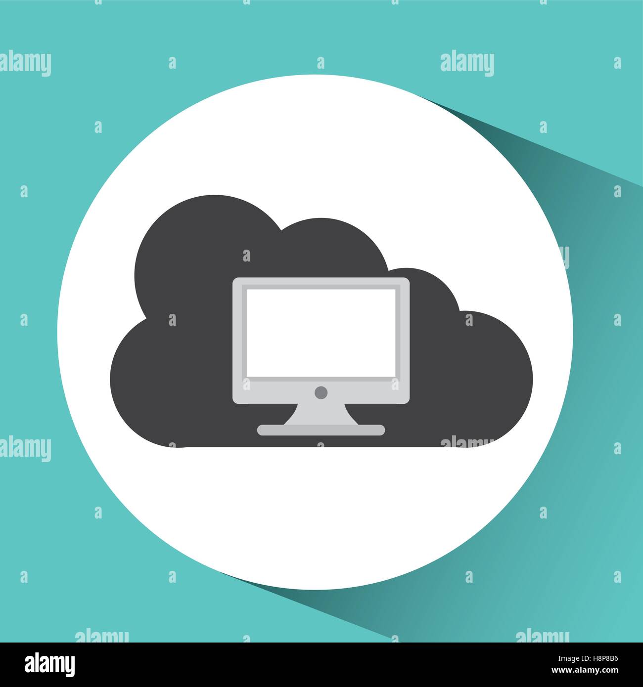 technology monitor pc cloud graphic vector illustration eps 10 Stock ...