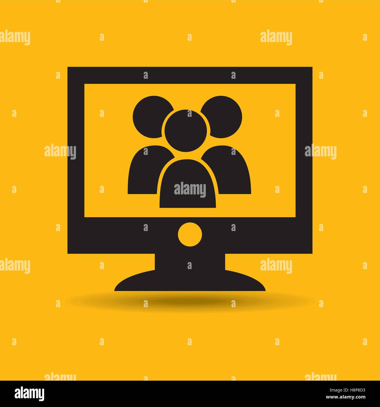 computer connected cloud group chat vector illustration eps 10 Stock ...