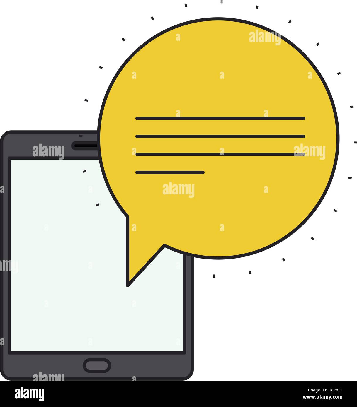 Bubble and tablet icon. Communication message conversation and talk ...