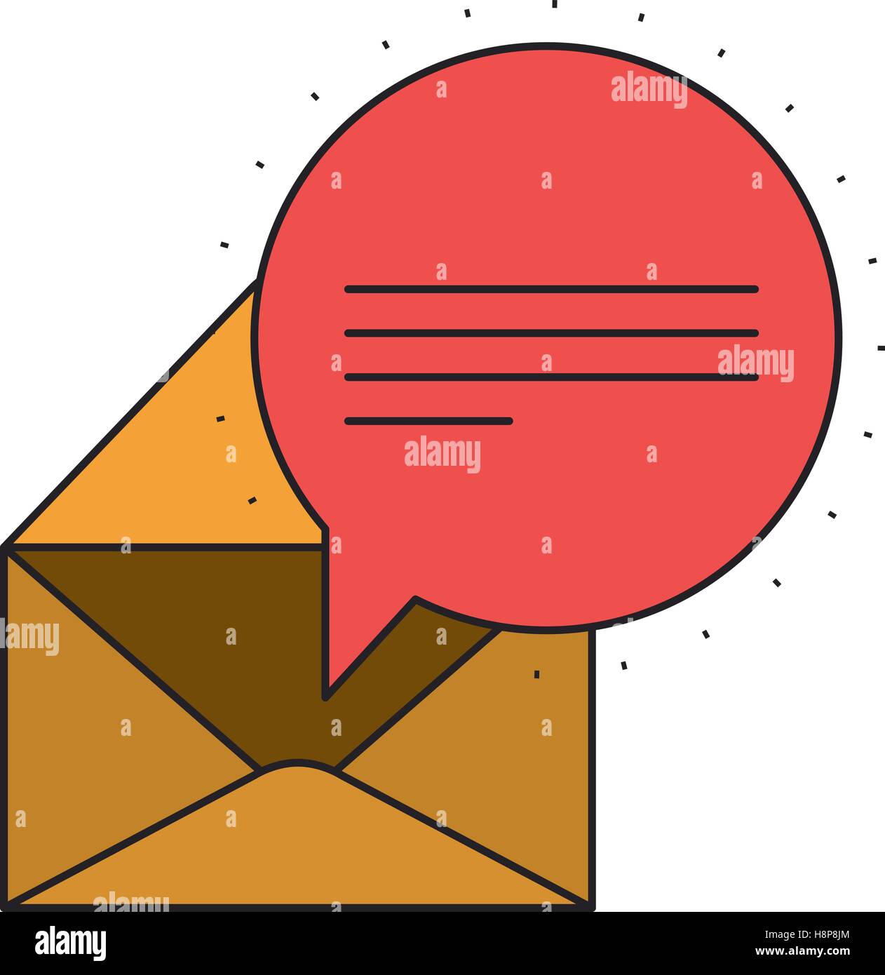 Envelope and bubble icon. Email message letter marketing and ...
