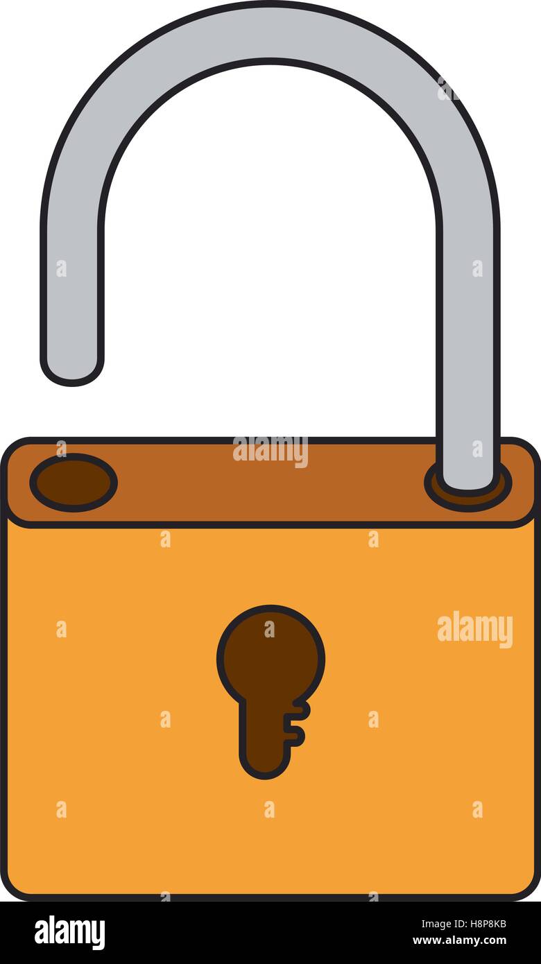Padlock icon. Security system warning and protection theme. Isolated ...