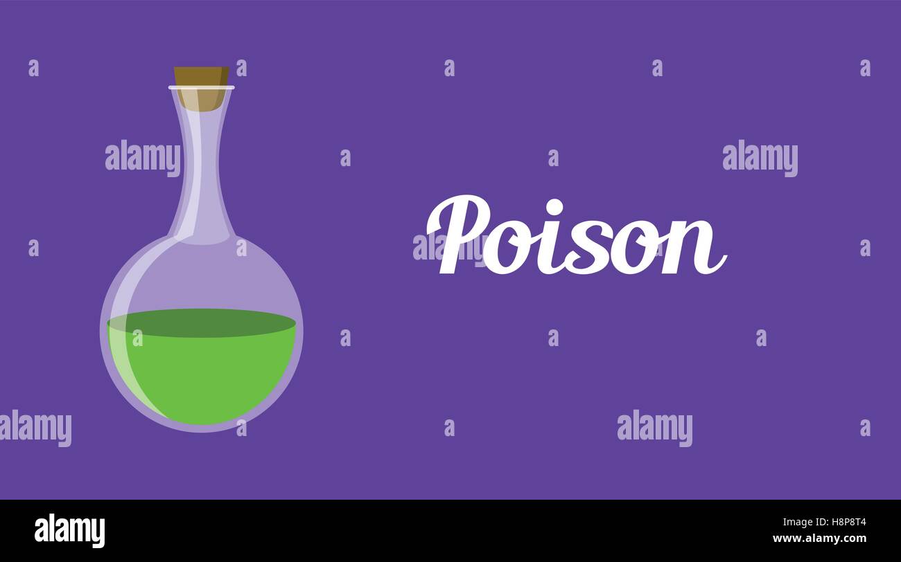 poison concept illustration with green bottle liquid vector graphic ...