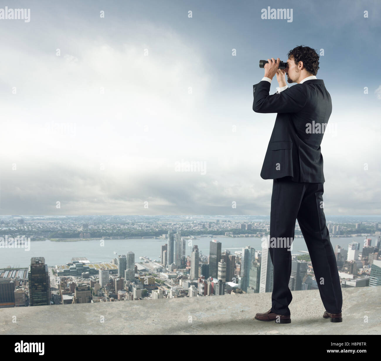 Businessman looking to the future Stock Photo - Alamy