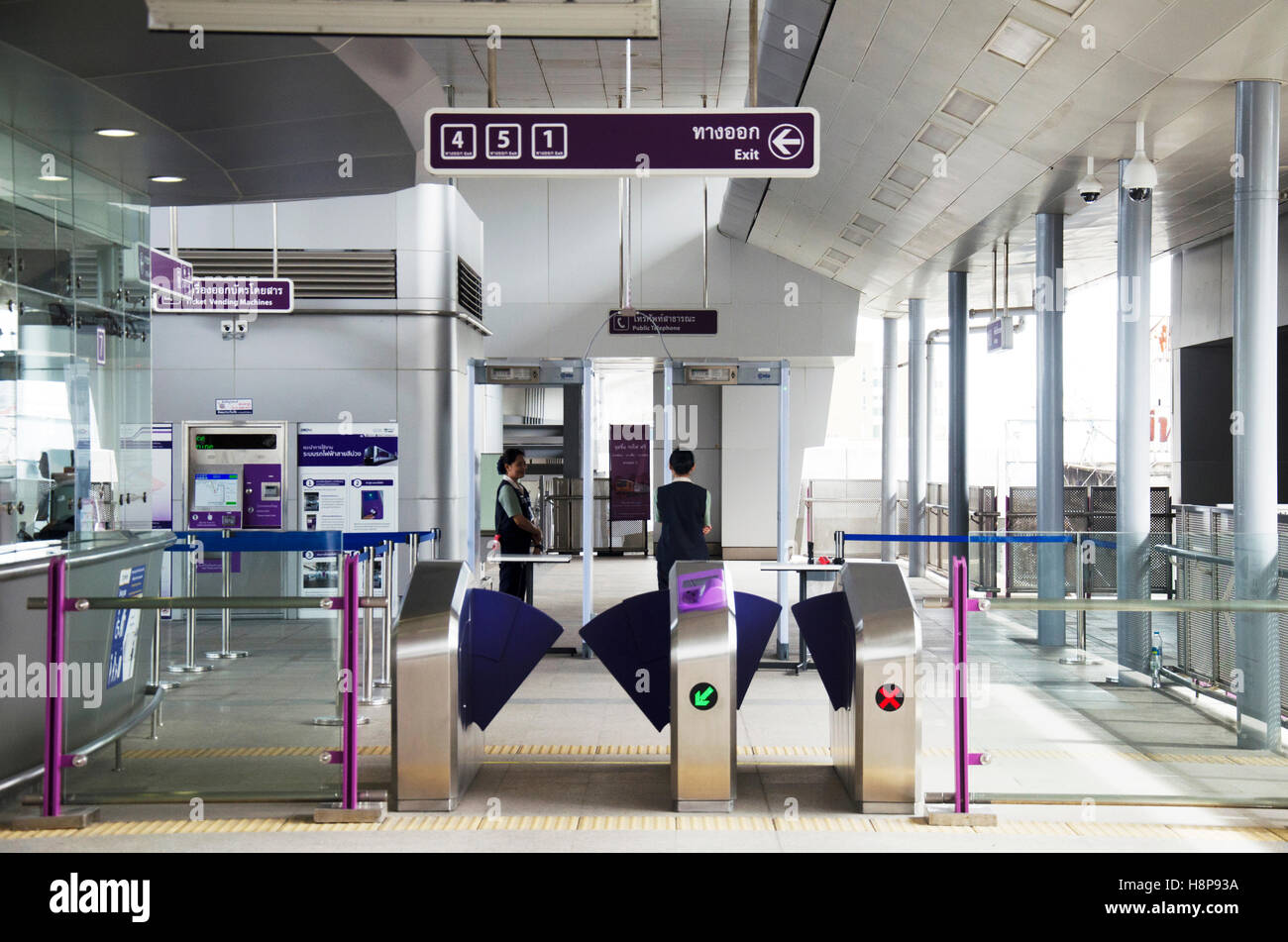 Ticket counter and gate of Mass Rapid Transit Authority of Thailand ...
