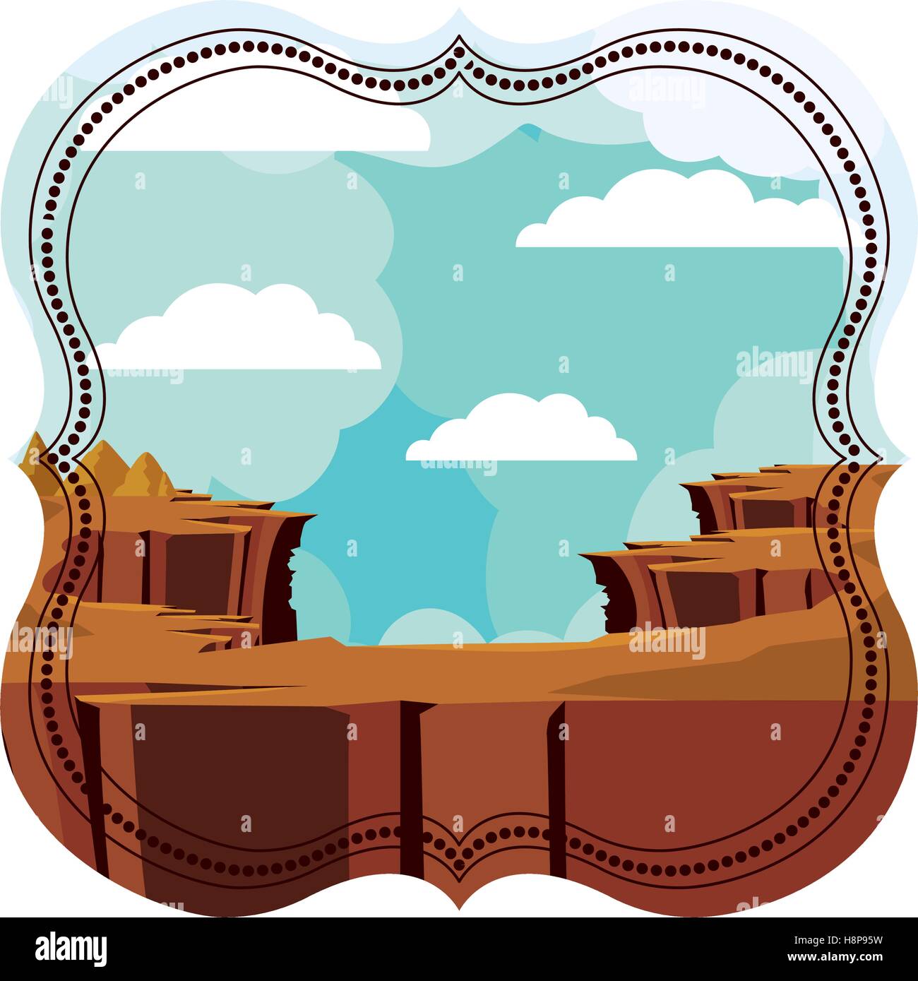 Desert inside frame icon. Landscape nature outdoor season and sant ...