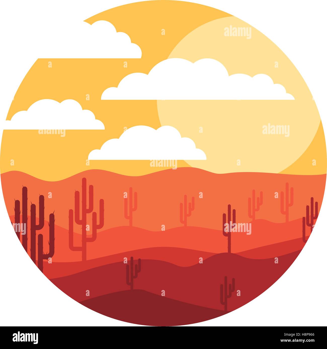 Desert inside frame icon. Landscape nature outdoor season and sant ...