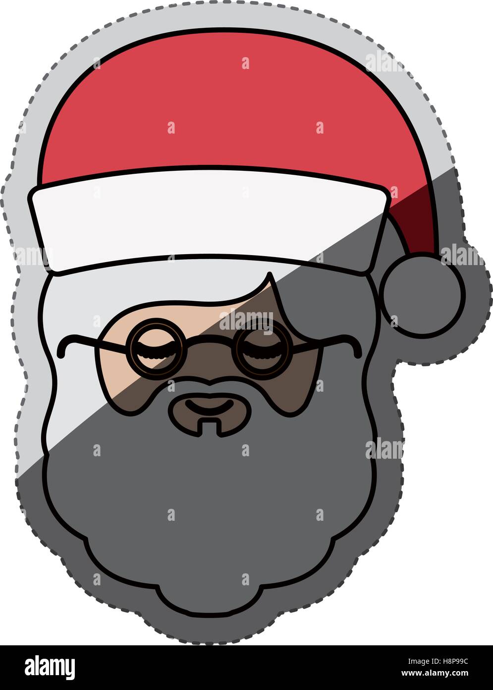 Santa icon. Christmas season decoration and celebration theme. Isolated ...